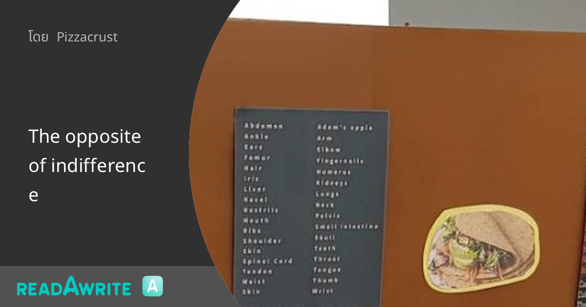 The opposite of indifference - n Staircase: วรรณกรรมเยาวชน